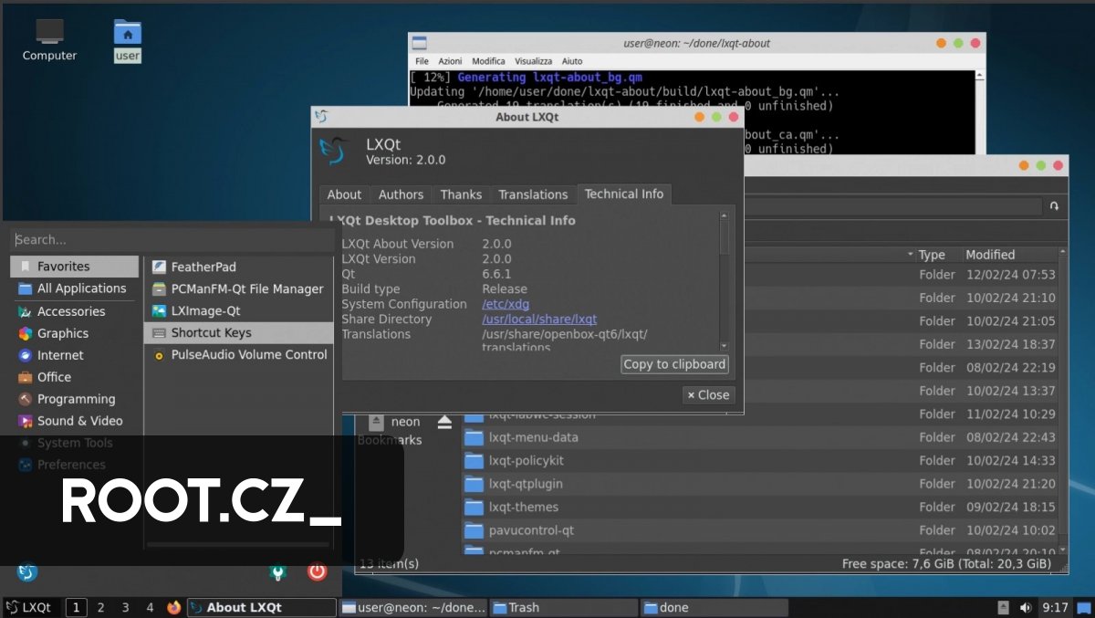 LXQt 2.0 s podporou Qt6, linuxový Firefox pro ARM64 - Root.cz