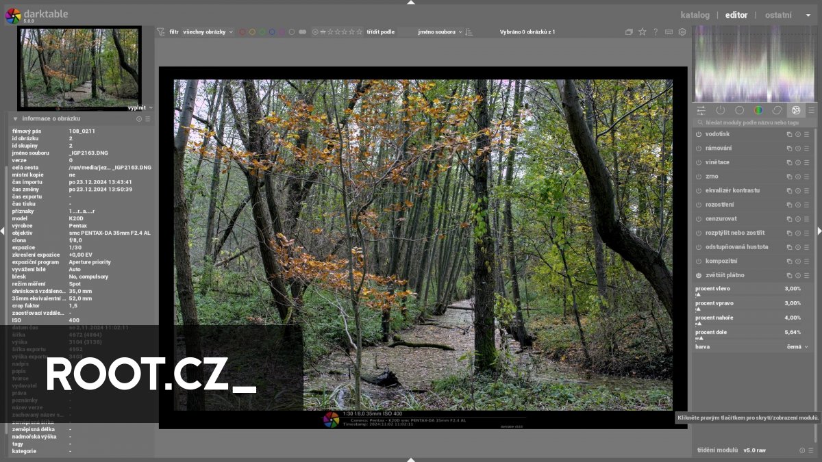 Darktable 5.4 přináší Capture Sharpening, novou práci s barvami i ...