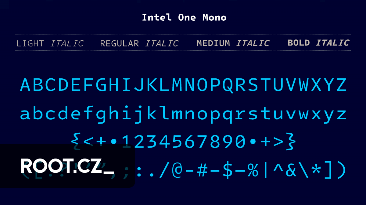 Intel One Mono, nový typ písma speciálně pro vývojáře - Root.cz