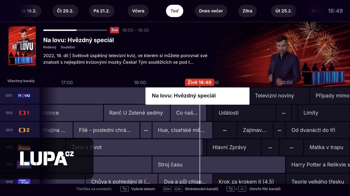 Kompletní seznam: Jaké programy jsou v tarifech Oneplay - Lupa.cz