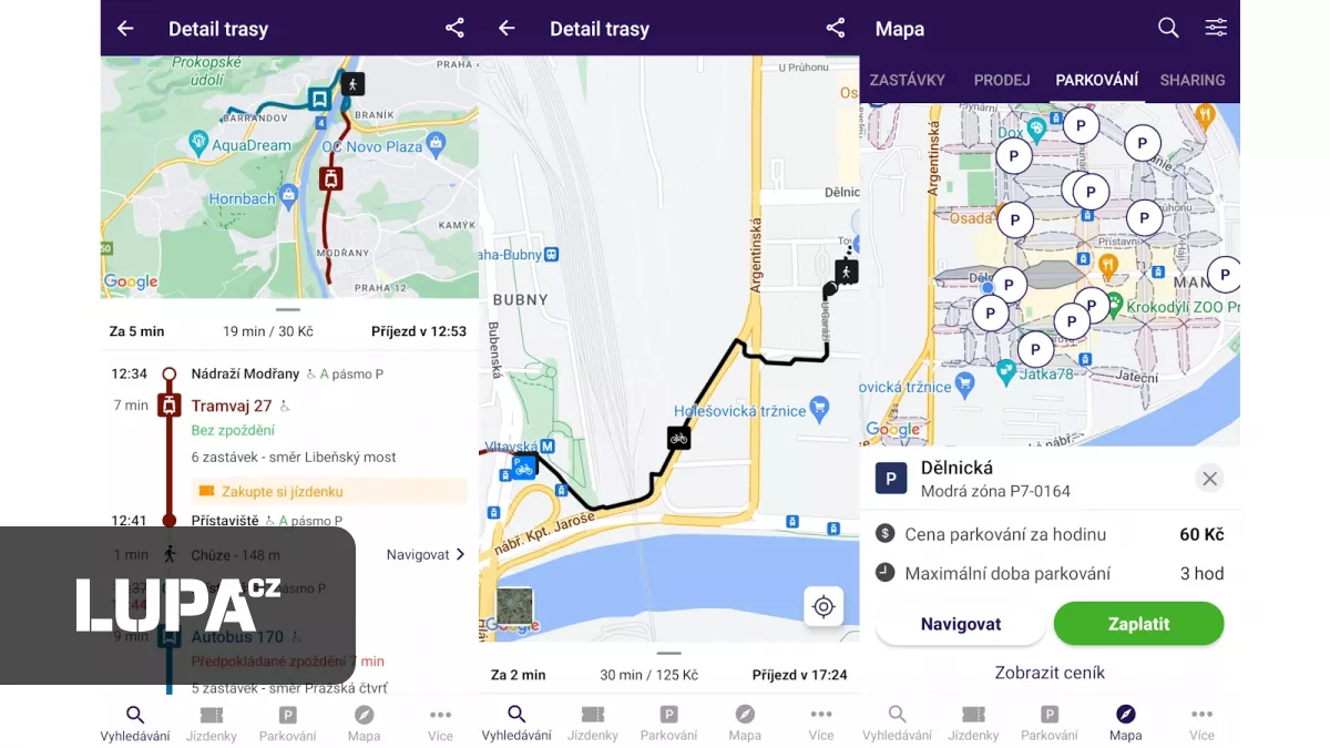Vyhledávač aplikace PID Lítačka umí kombinovat dopravní prostředky a má ...