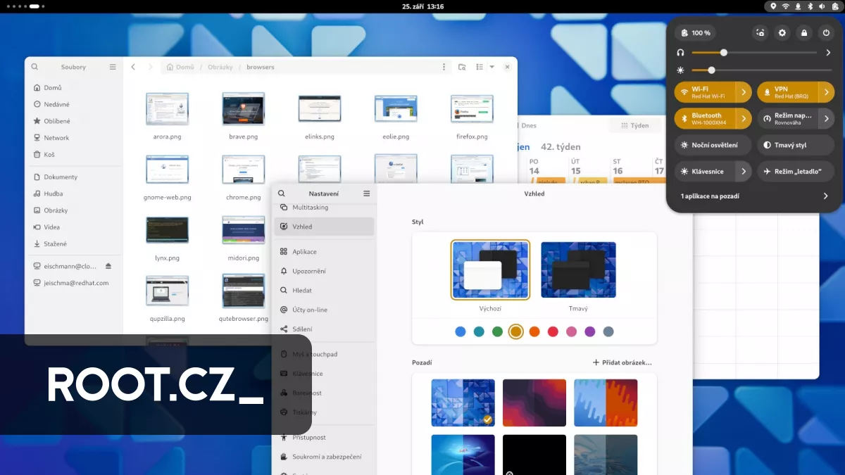 GNOME 47: vlastní nastavení barev, lepší škálování a nové dialogy - Root.cz
