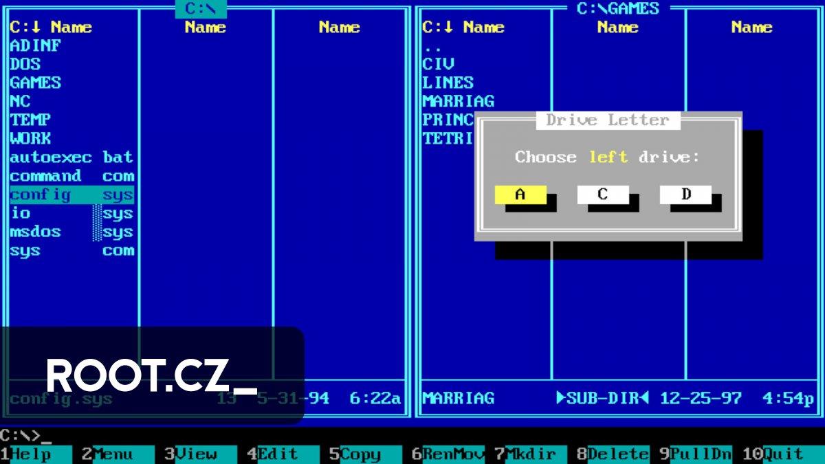 K čemu použít klávesy F3, F4, F5 a F6? Zkuste je na správu souborů ...