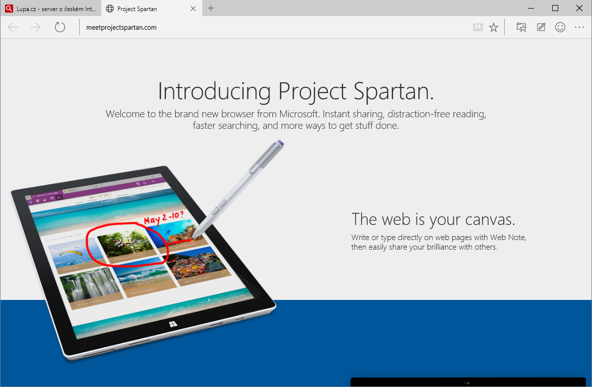 Fotogalerie: Spartan Project (Windows 10 Technical Preview) - Lupa.cz Fotogalerie: Spartan Project (Windows 10 Technical Preview) - Lupa.cz