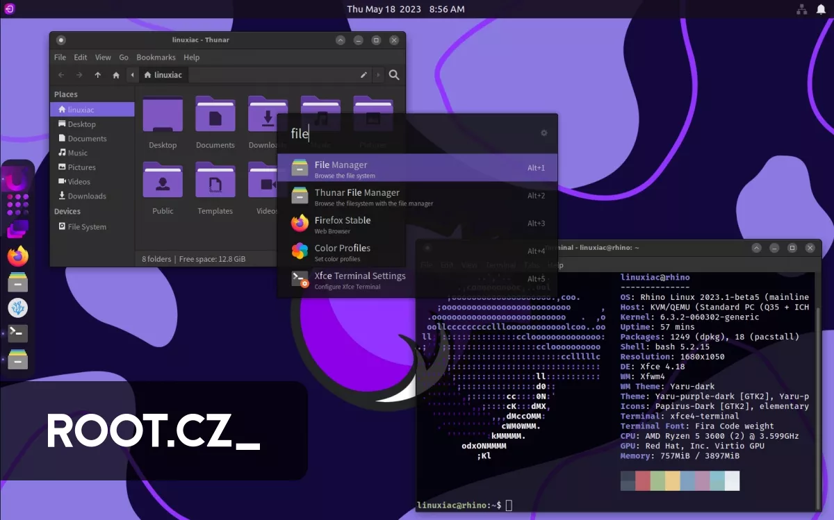 Nová moderní distribuce Rhino Linux založená na Ubuntu - Root.cz