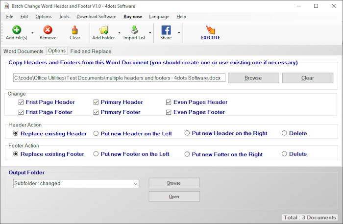 Batch Change Word Header and Footer - ihned zdarma ke stažení - Slunečnice.cz